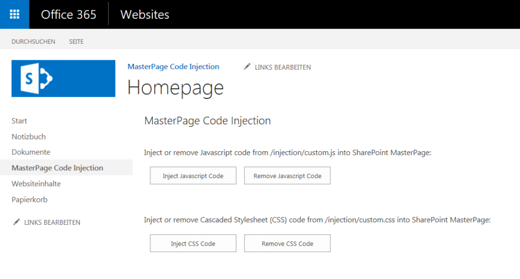 Javascript Code Injection für Office365 › Gate4