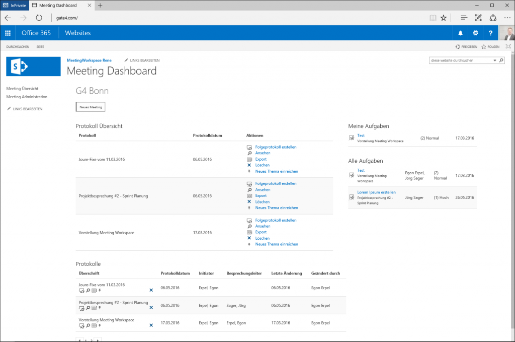 SharePoint Meeting Workspace › Gate4